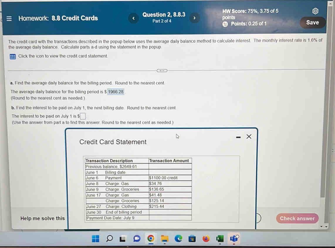Solved The credit card with the transactions described in | Chegg.com
