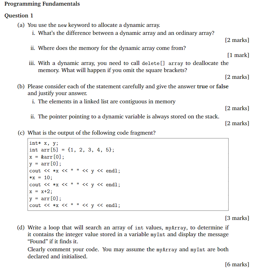 Solved Programming Fundamentals Question 1 A You Use The 