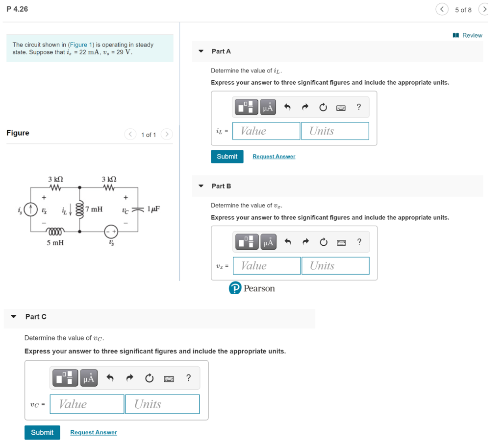 Solved P 4.26 5 of 8 Review The circuit shown in (Figure 1) | Chegg.com