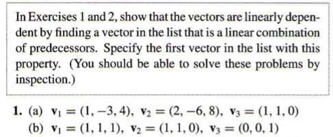 Solved In Exercises 1 and 2, show that the vectors are | Chegg.com
