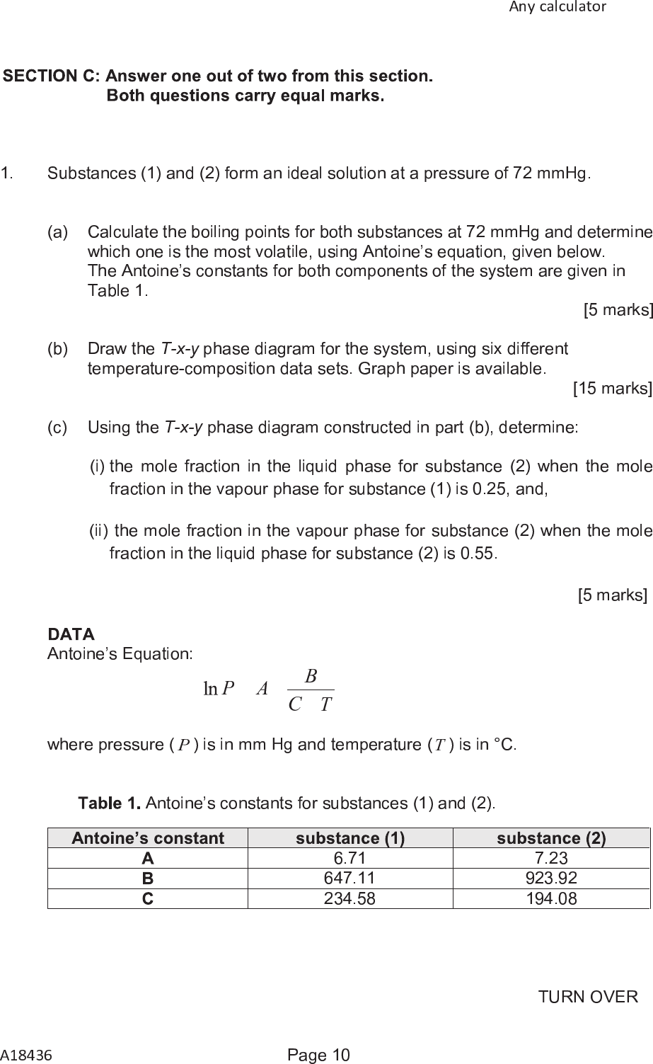 Solved Any calculator SECTION C: Answer one out of two from | Chegg.com