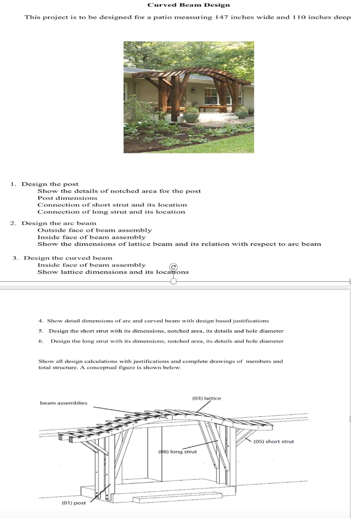 Curved Beam Design This project is to be designed for | Chegg.com