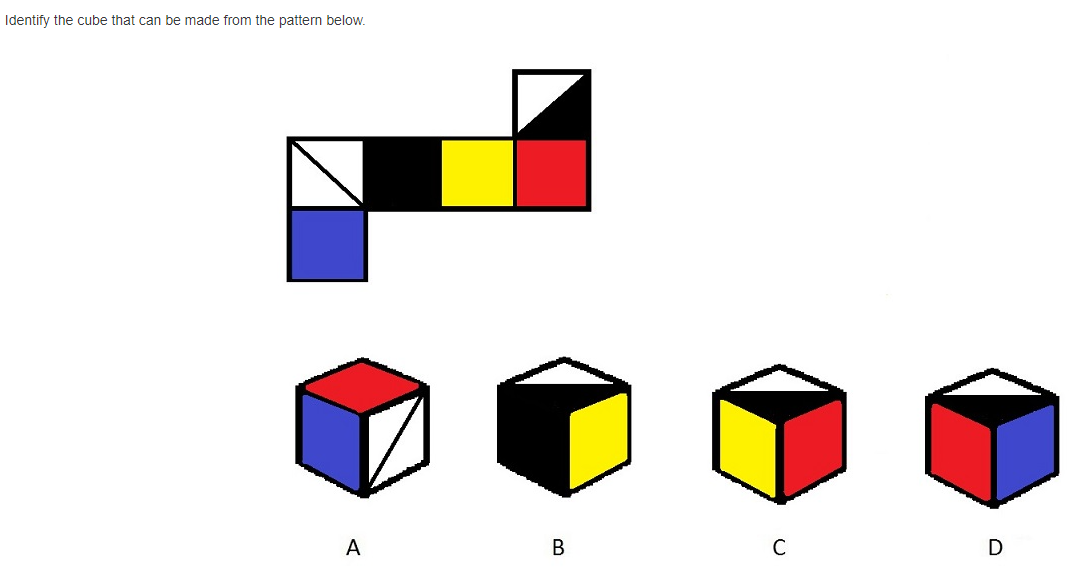 Solved identify the cube that can be made from the pattern | Chegg.com