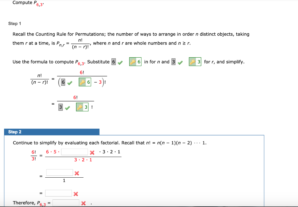 Solved Compute P 6 3 Step 1 Recall The Counting Rule For Chegg