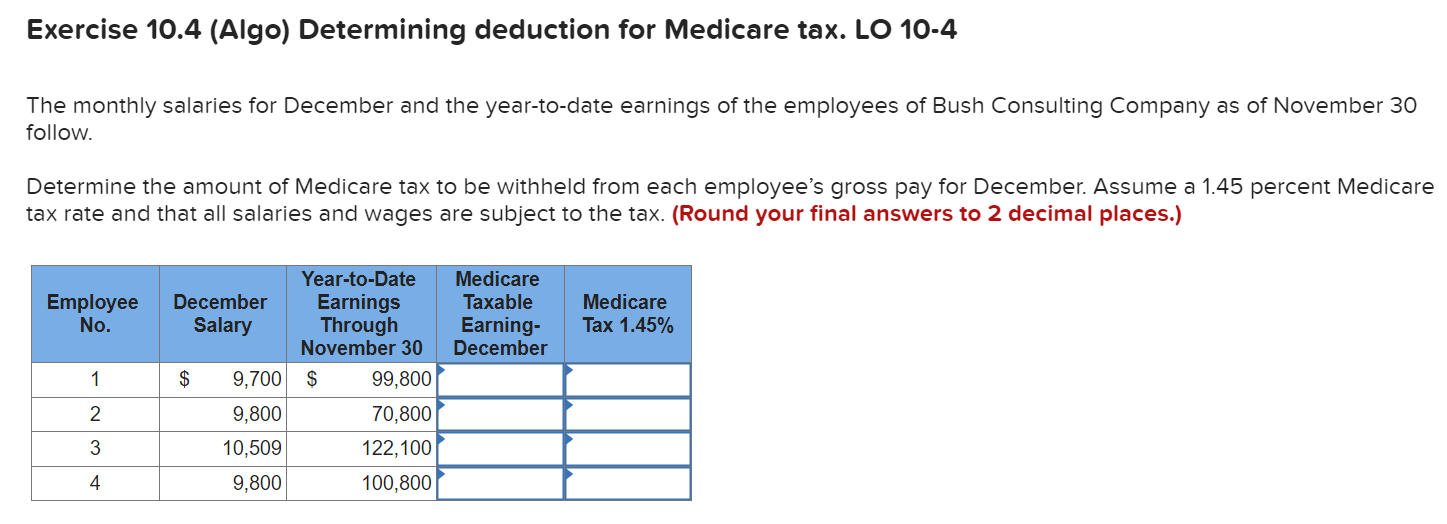 Solved Exercise 10.4 (Algo) Determining deduction for | Chegg.com