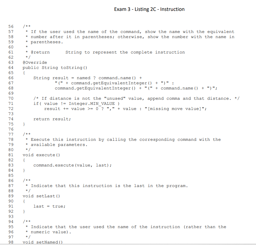 Solved The class Commands (Listing 2A) is an enum class. How | Chegg.com