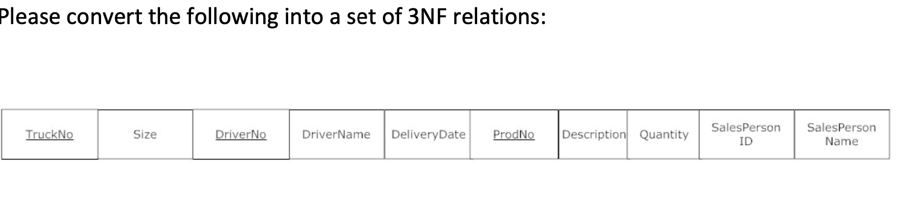 Solved Please convert the following into a set of 3NF | Chegg.com