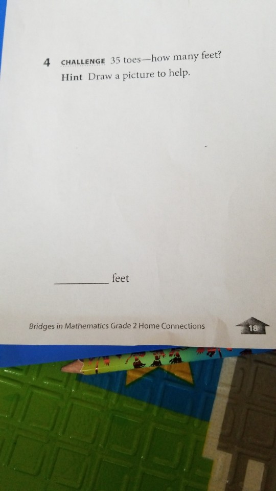 Solved CHALLENGE 35 toes—how many feet? Hint Draw a picture | Chegg.com