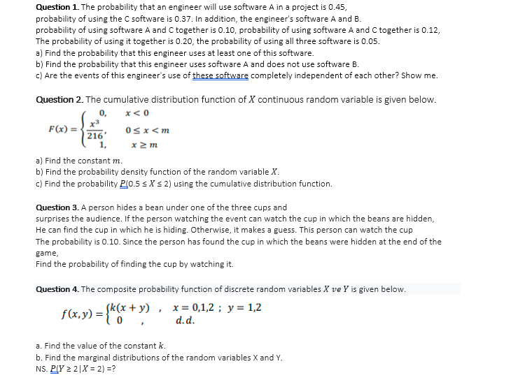 Solved Question 1. The probability that an engineer will use | Chegg.com