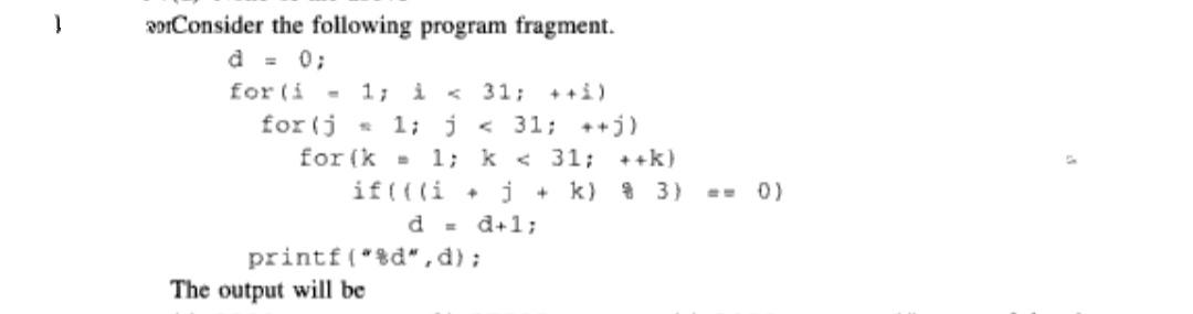 Solved } 201consider The Following Program Fragment D 0