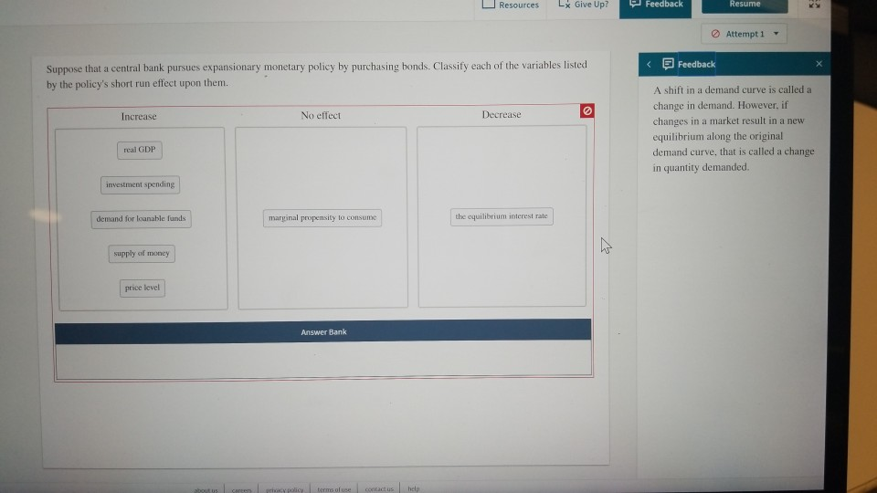 Solved LX Give Up? Feedback Resume Resources Attempt1 E | Chegg.com