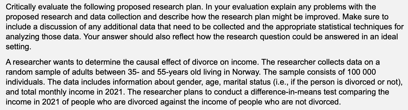 Solved Critically evaluate the following proposed research | Chegg.com Solved Critically evaluate the following proposed research | Chegg.com