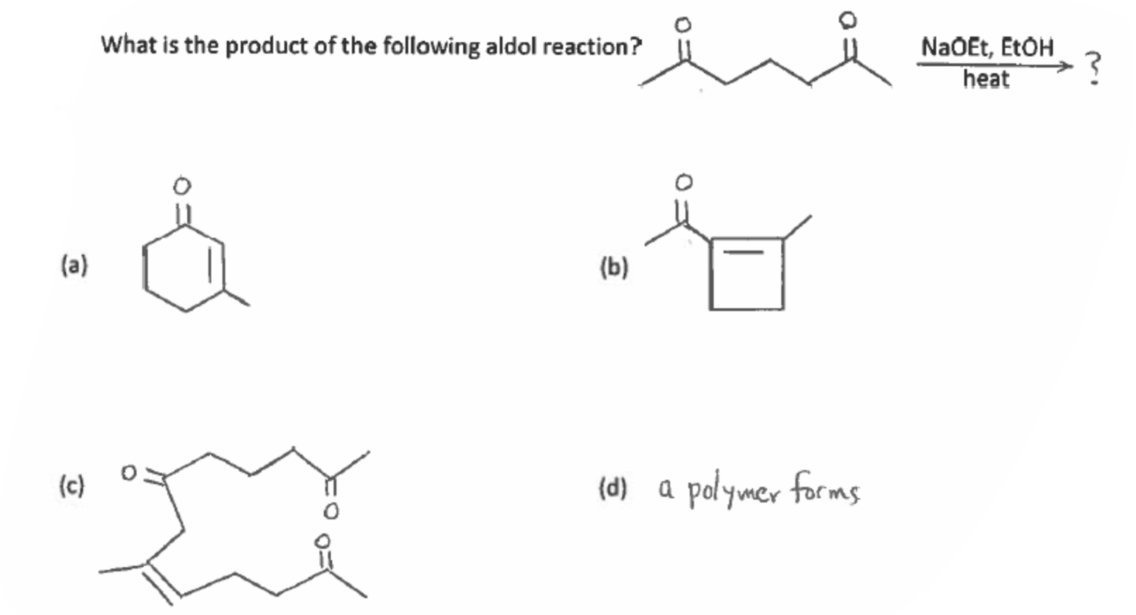 Solved What is the product of the following aldol reaction? | Chegg.com