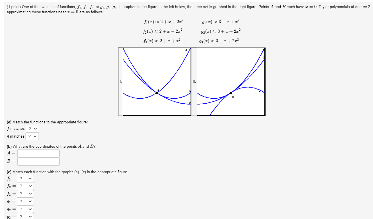 Solved (1 point) One of the two sets of functions, fi, f2. | Chegg.com