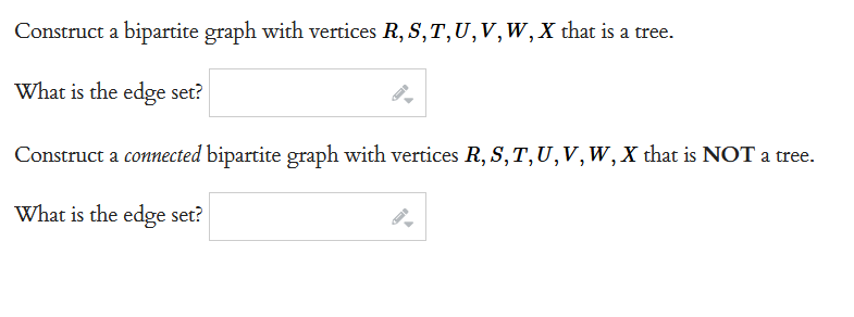 Solved Construct a bipartite graph with vertices R, S,T,U,V, | Chegg.com
