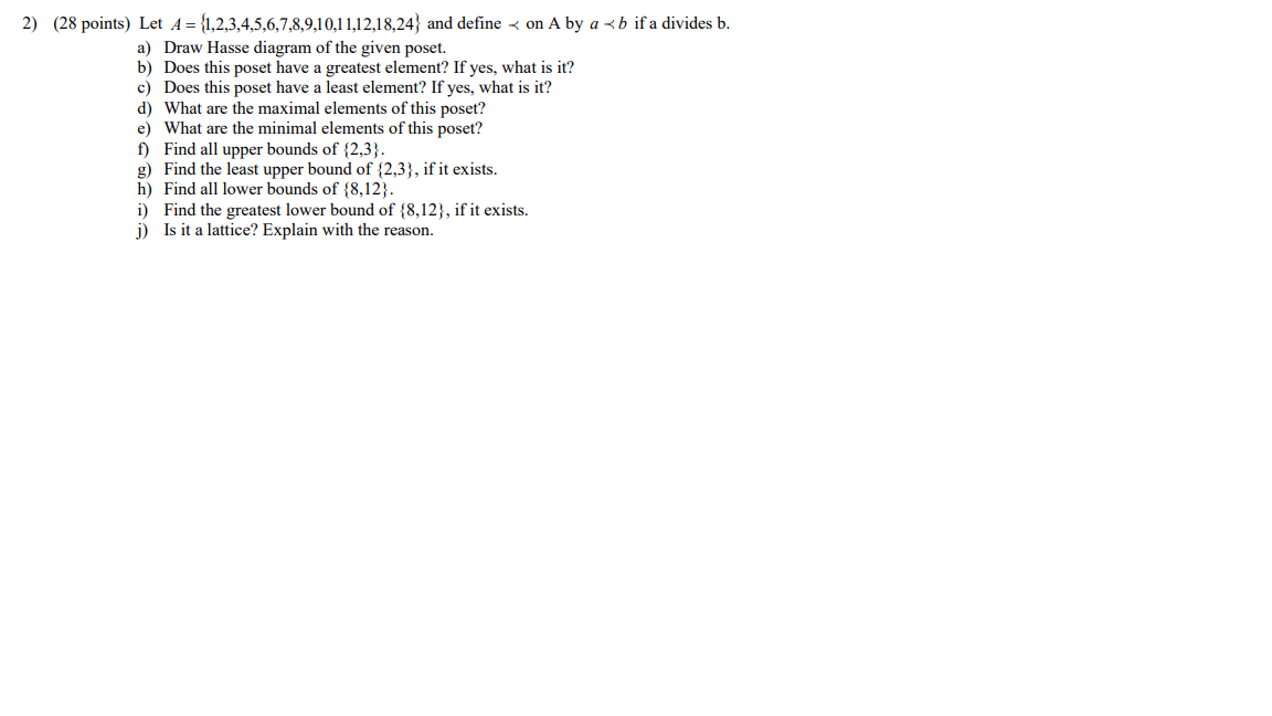 Solved 2) (28 points) Let A | Chegg.com