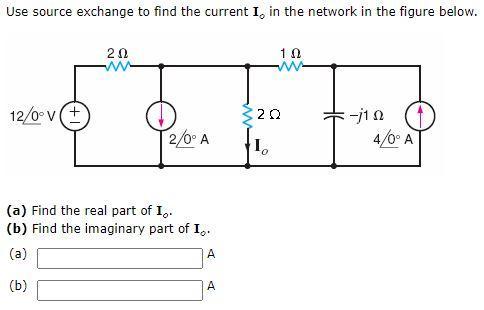 Solved Use source exchange to find the current I, in the | Chegg.com