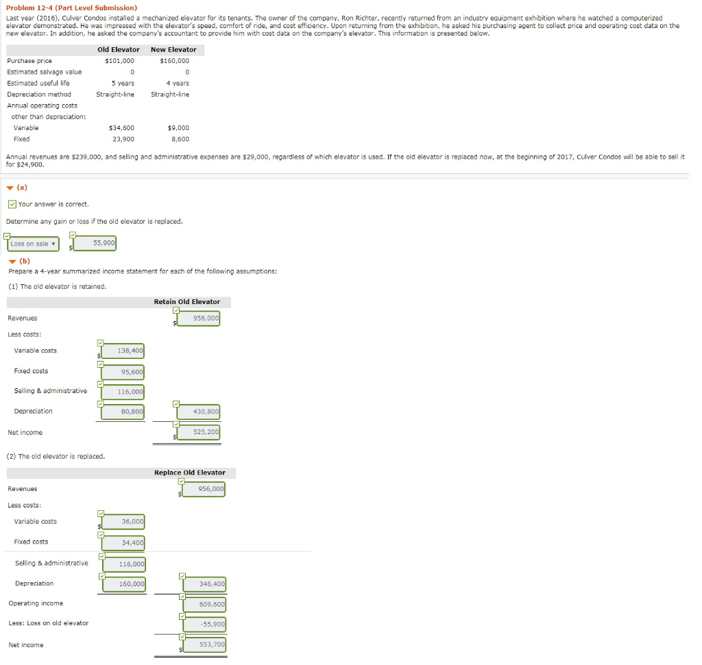 Solved Problem 12-4 (Part Level Submission) Last year | Chegg.com
