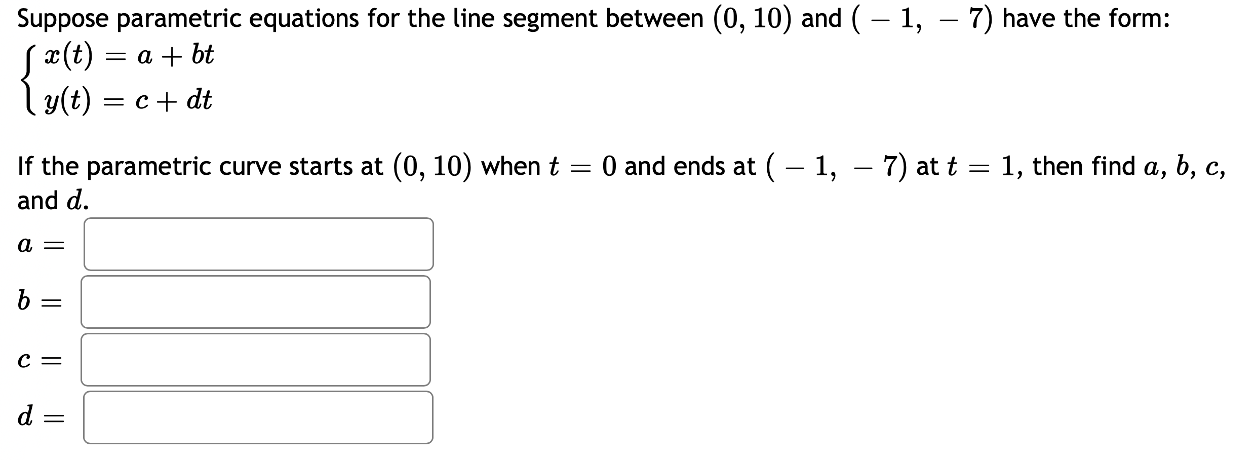 Solved Suppose parametric equations for the line segment | Chegg.com
