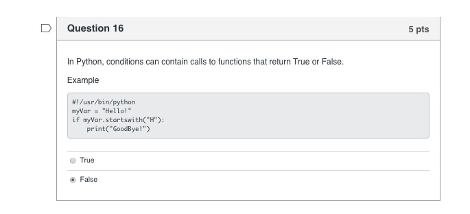 Solved Question 16 5 pts in Python, conditions can contain | Chegg.com