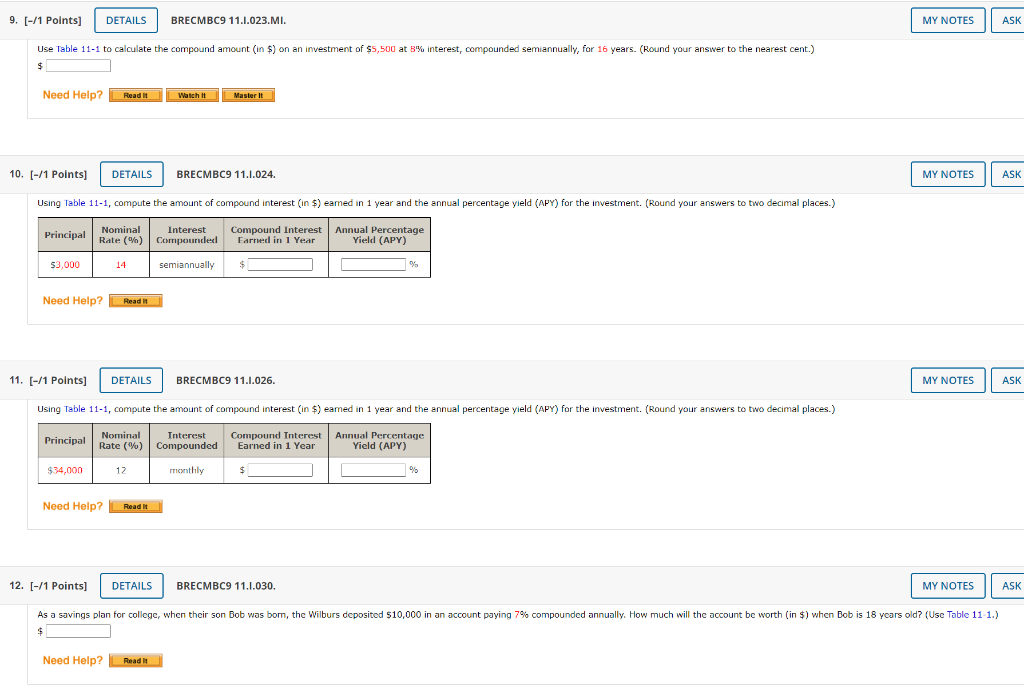 Solved Using Table 11-1, calculate the compound amount and | Chegg.com
