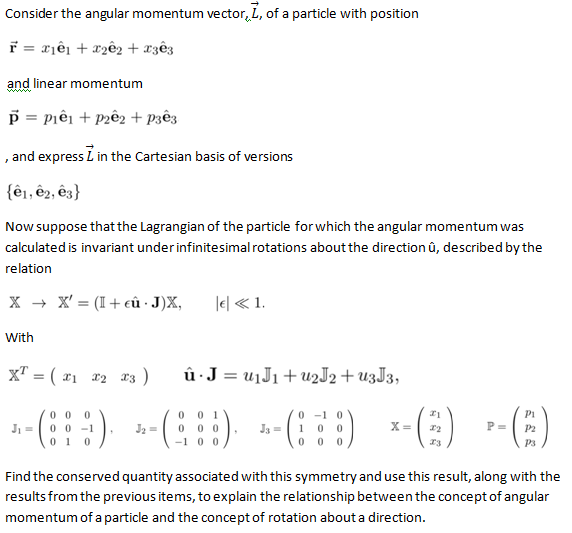Consider the angular momentum vector, L, of a | Chegg.com