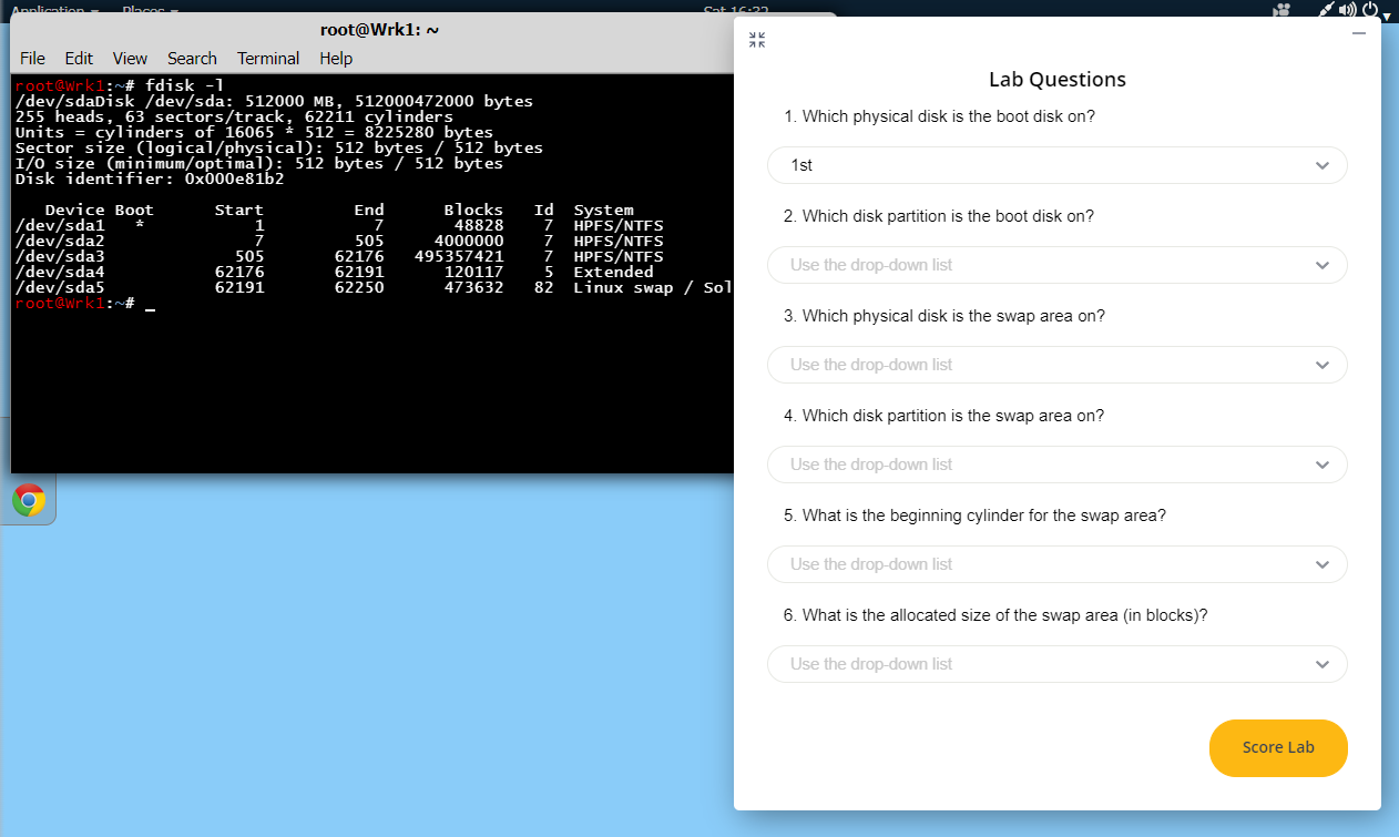 Lab Questions 1. Which physical disk is the boot disk | Chegg.com