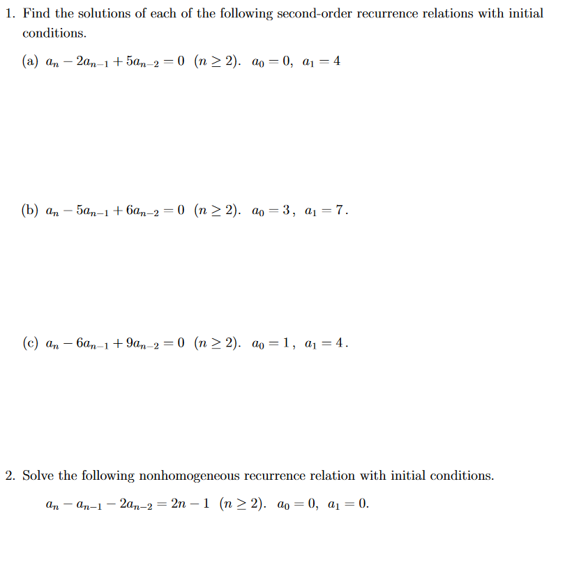 Solved Find the solutions of each of the following | Chegg.com