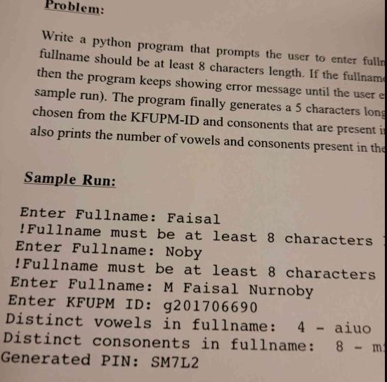 Write a python program that prompts the user to enter | Chegg.com