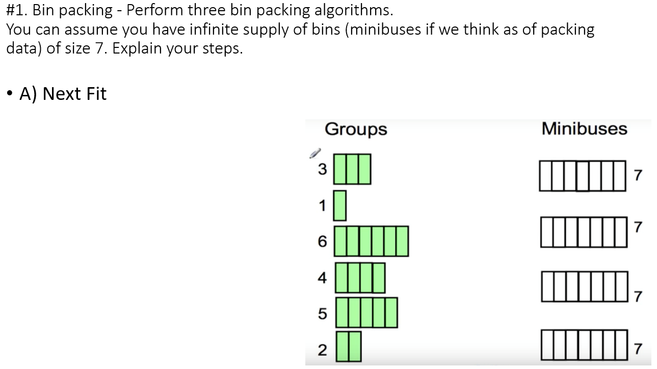 Solved #1. Bin packing - Perform three bin packing | Chegg.com