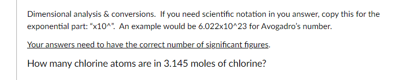 Solved Dimensional analysis \& conversions. If you need | Chegg.com