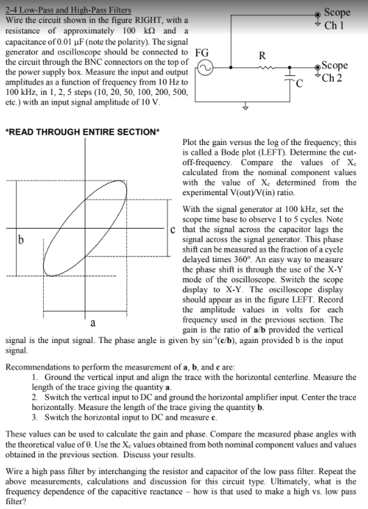 Solved 4 Low-Pass and High-Pass Fil Wire the circuit shown | Chegg.com