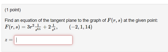 Solved Find an equation of the tangent plane to the graph of | Chegg.com