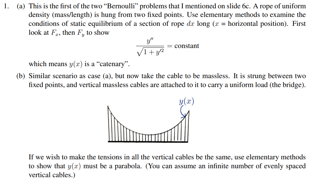Solved (a) This is the first of the two "Bernoulli" problems | Chegg.com