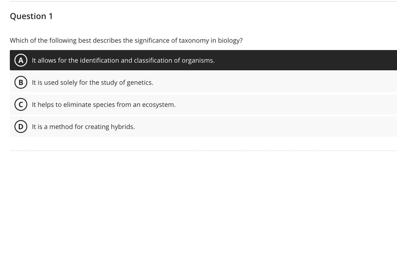 Solved Question 1Which of the following best describes the | Chegg.com