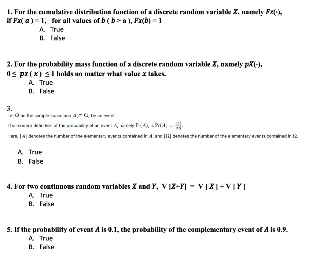 Solved 1. For the cumulative distribution function of a | Chegg.com
