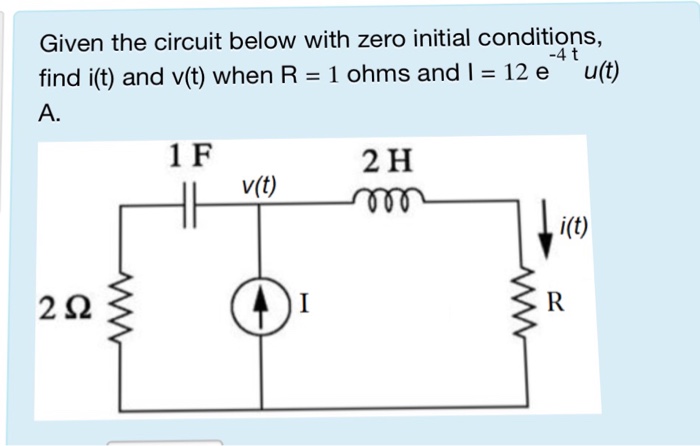 Solved Given the circuit below with zero initial conditions, | Chegg.com
