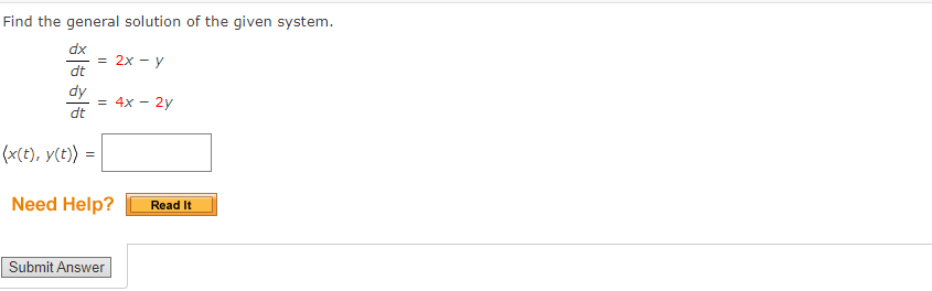 Solved Find the general solution of the given system. | Chegg.com