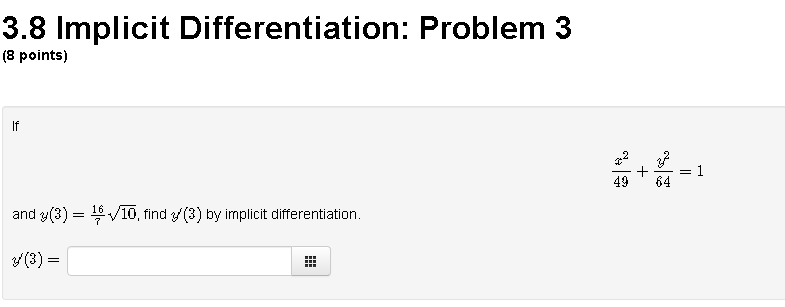 Solved 38 Implicit Differentiation Problem 3 8 Points If 4095