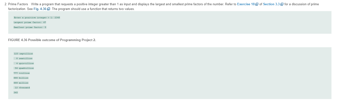 2. Prime Factors Write a program that requests a | Chegg.com