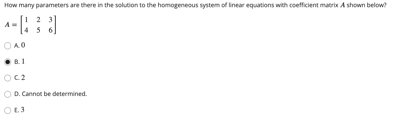 Solved How many parameters are there in the solution to the | Chegg.com