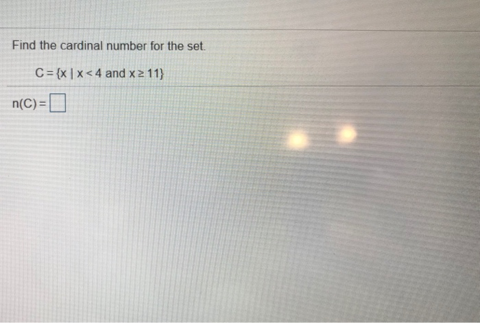 Solved Find the cardinal number for the set. C (xIx