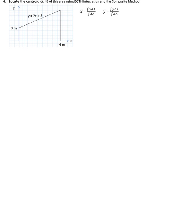 Solved Locate the centroid (x bar, y bar) of this area using | Chegg.com