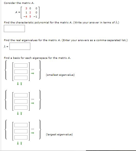 Solved Consider the matrix A. 3 0 0 Find the characteristic | Chegg.com