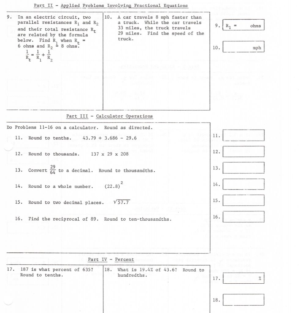 Solved Part I - Solving Fractional Equations Solve each | Chegg.com