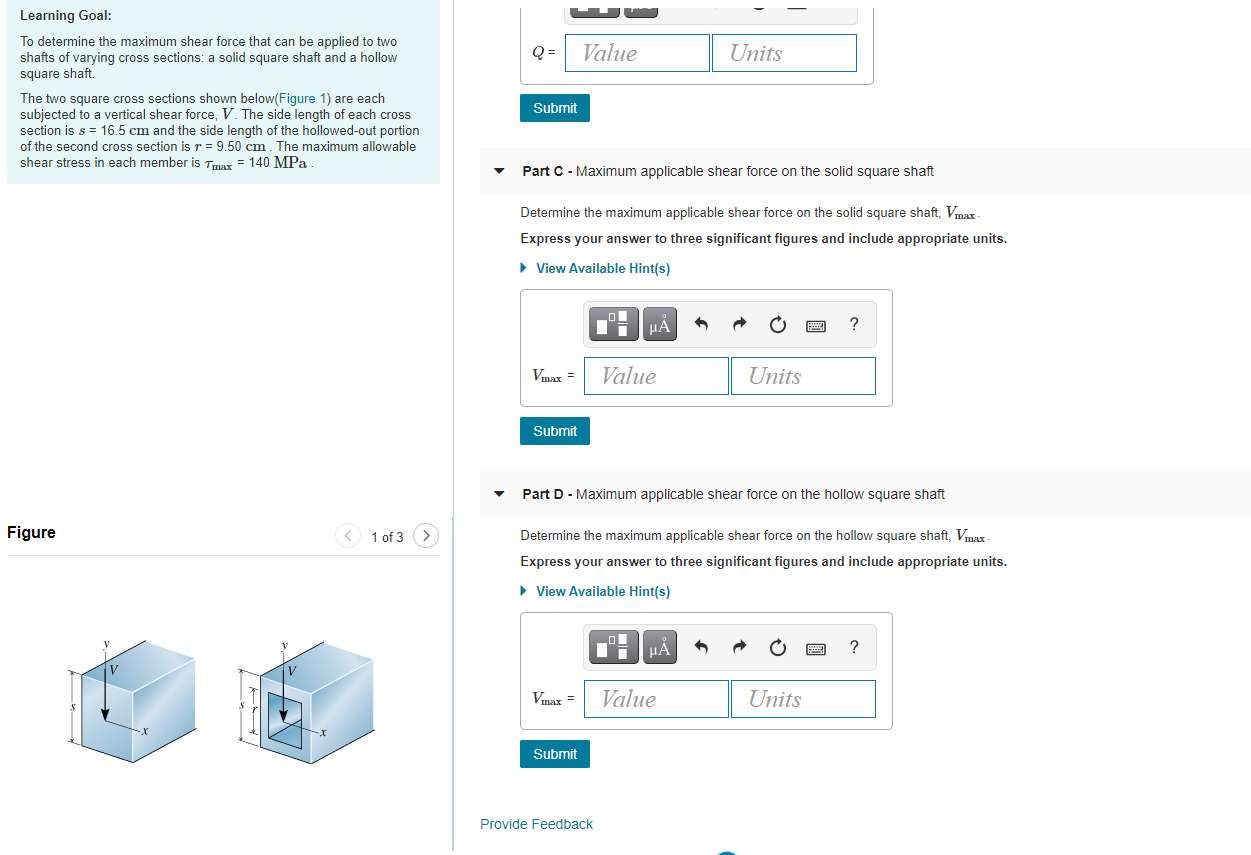 Solved Learning Goal: To determine the maximum shear force | Chegg.com