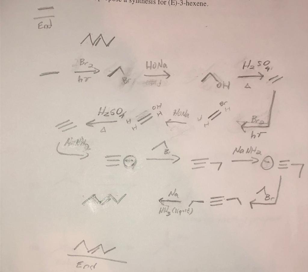 Solved Are either of these synthesis of ethane to E-3-hexene | Chegg.com