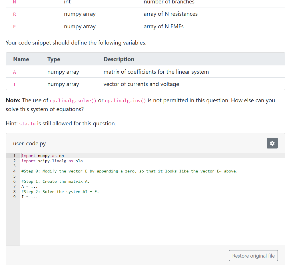 Solved Another example of a linear system is a circuit with | Chegg.com