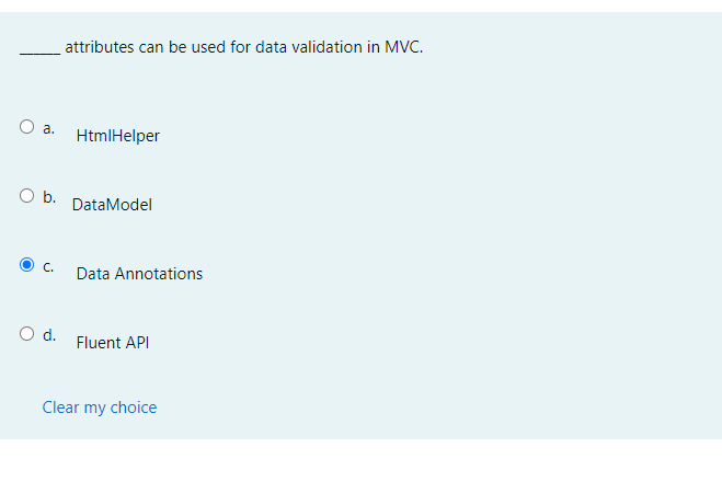 Solved Attributes Can Be Used For Data Validation In Mvc O