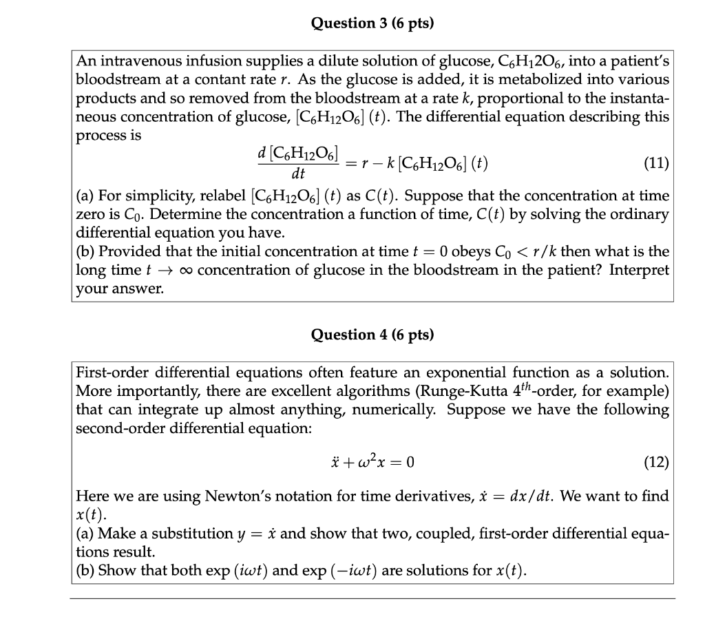 Solved An intravenous infusion supplies a dilute solution of | Chegg.com